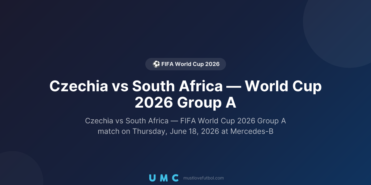 Czechia vs South Africa — World Cup 2026 Group A | Must Love Futbol