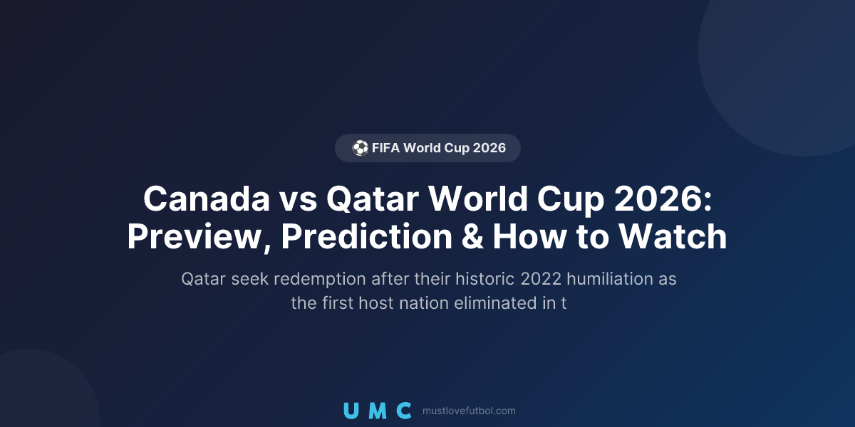 Canada vs Qatar World Cup 2026: Preview, Prediction & How to Watch ...
