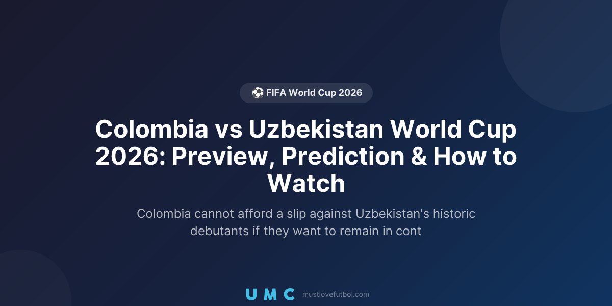Colombia vs Uzbekistan World Cup 2026: Preview, Prediction & How to ...